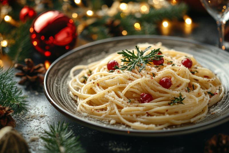 Holiday Pasta Spread, a Festive Display of Assorted Pastas on a Stylish ...
