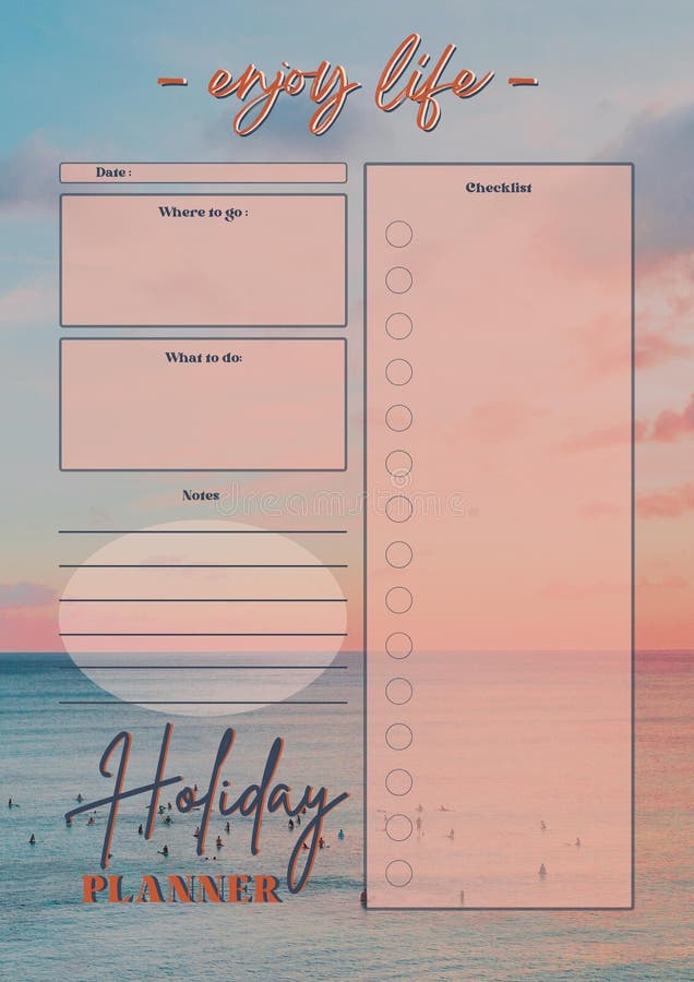 Holiday Planner Digital Planning Insert Sheet Printable Page Template ...