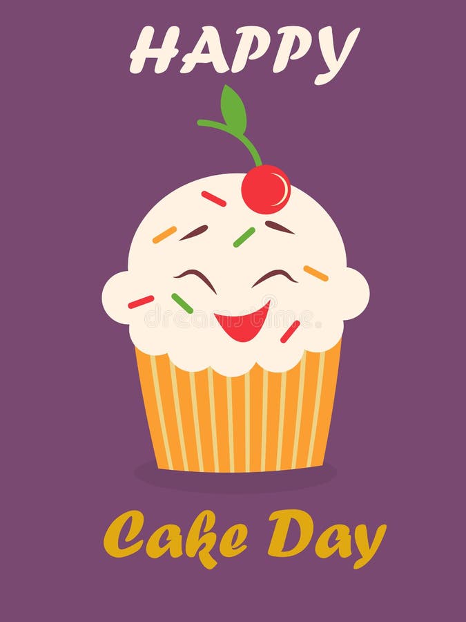 Holiday Poster for International Cake Day Stock Vector - Illustration ...