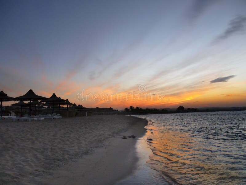 Holiday Resort Beach Sunset Editorial Photography - Image of vacation ...