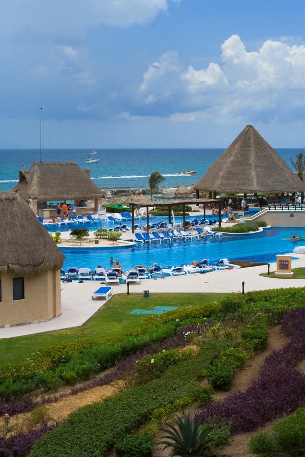 Vacation resort pool area stock photo. Image of side, holiday - 5485220