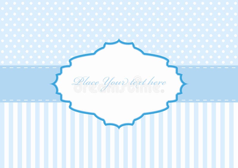 Polka Dot Design Blue Frame Stock Vector - Illustration of announcement ...