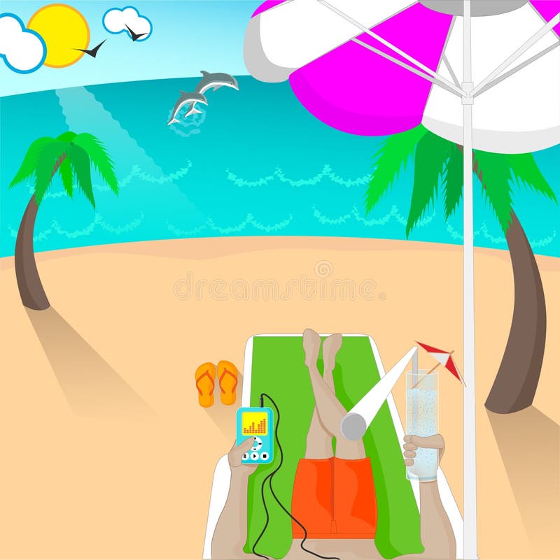 Holiday by the sea stock vector. Illustration of label - 91731782