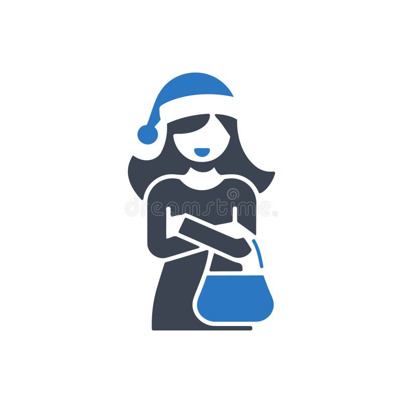 Holiday Shopper Woman Icon stock vector. Illustration of fashion ...