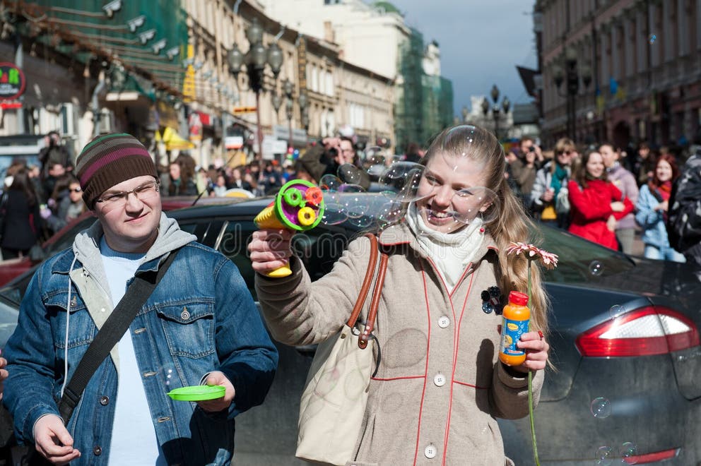 Holiday of Spring and Bubbles Editorial Stock Photo - Image of festive ...