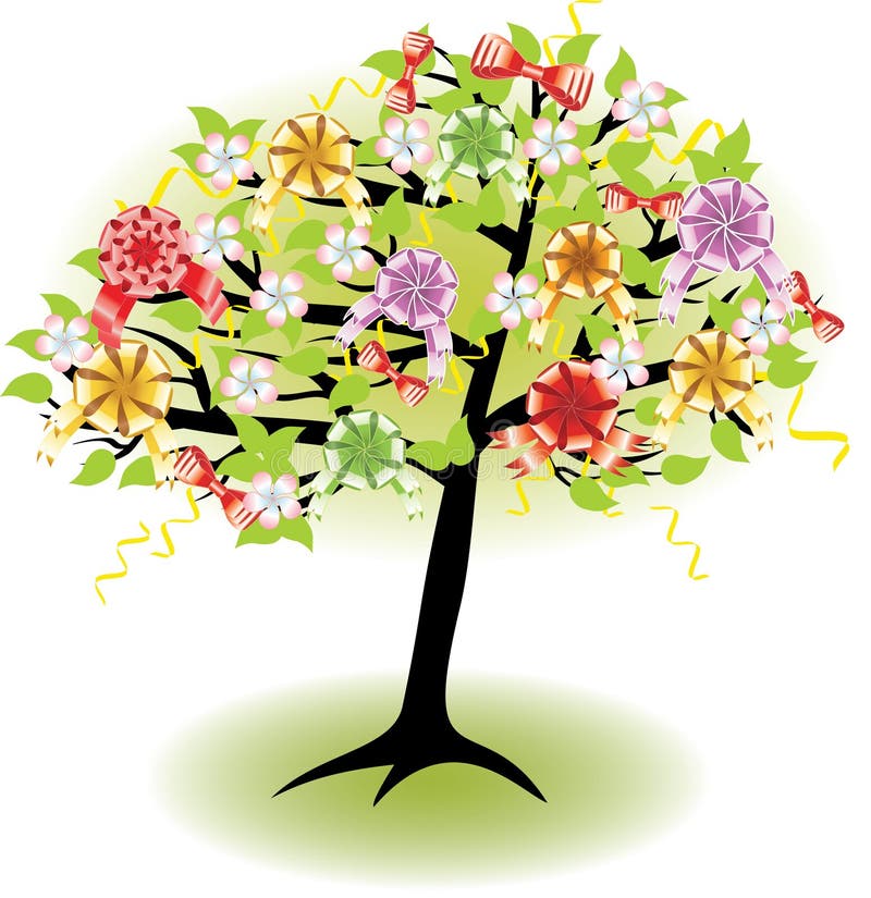 Seasons - Spring, Summer, Autumn, Winter. Art Tree Stock Illustration ...