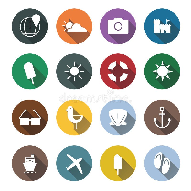 Holiday Summer Long Shadows Stock Illustration - Illustration of fish ...