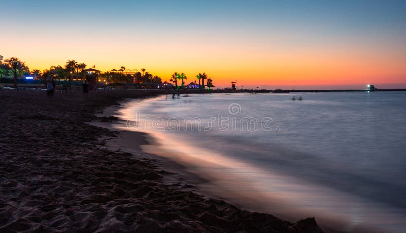 Holiday Sunset by the Sea at Turkish Riviera Stock Image - Image of ...