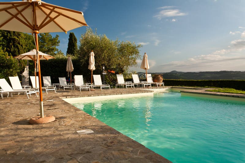 Holiday Swimming Pool stock photo. Image of evening, landscape - 20482578