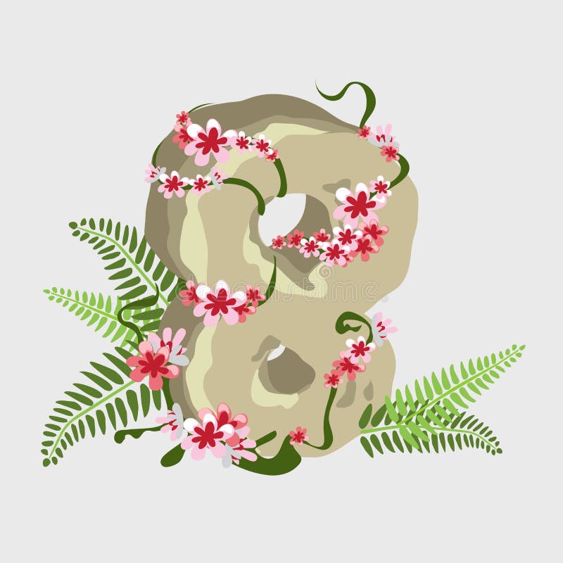 Holiday Symbol Eighth of March, Digit 8 Stock Vector - Illustration of ...