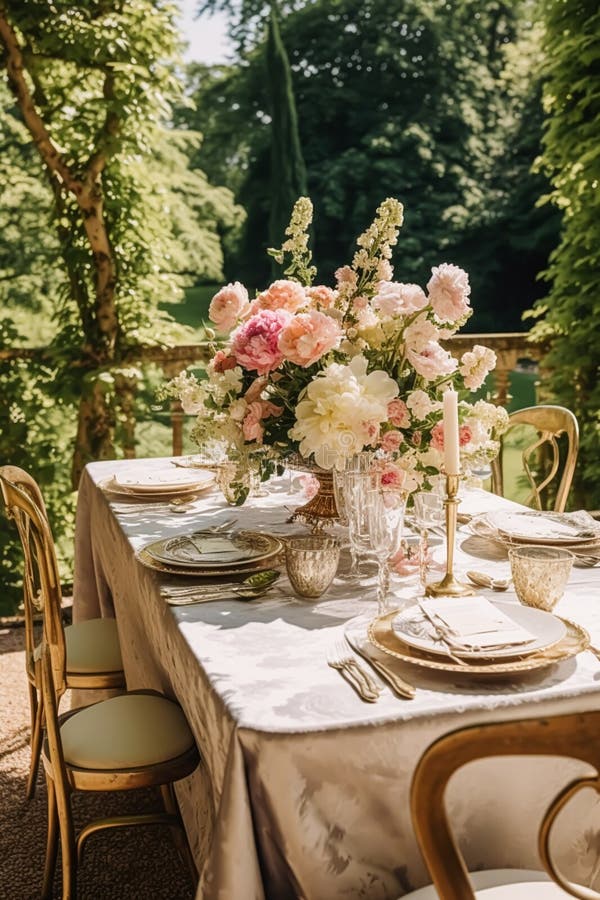 Holiday Tablescape, Formal Dinner Table Setting, Peony Flowers Table ... Holiday Tablescape, Formal Dinner Table Setting, Peony Flowers Table ...
