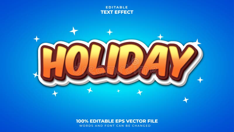 Holiday Text Effect, Editable Text Effect Stock Vector - Illustration ...
