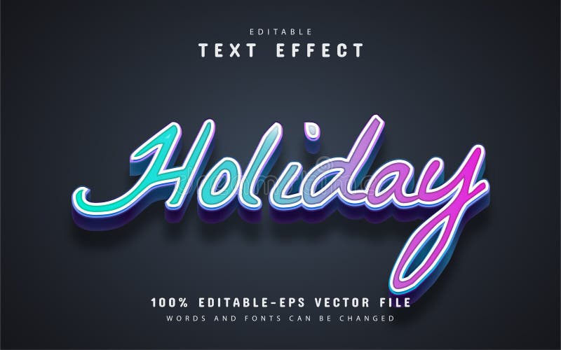 Holiday Text Effect Editable Stock Vector - Illustration of type ...