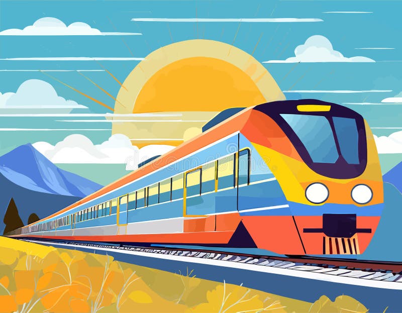 Holiday Travel Series - Colorful Abstract Art Vector Image of Passenger ...