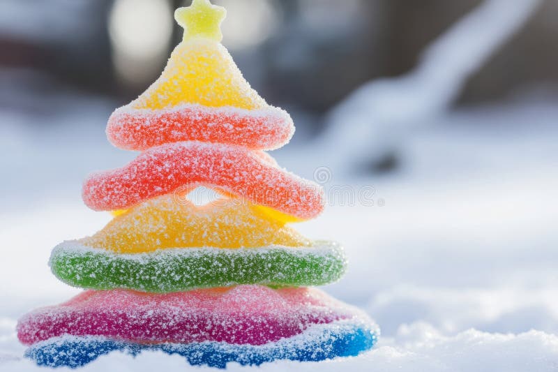 A Holiday Treat: a Christmas Tree Constructed from Sugary Gummies Stock ...