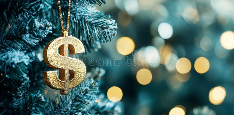 A Holiday Tree Decoration in the Form of a Dollar Symbol Highlighting ...