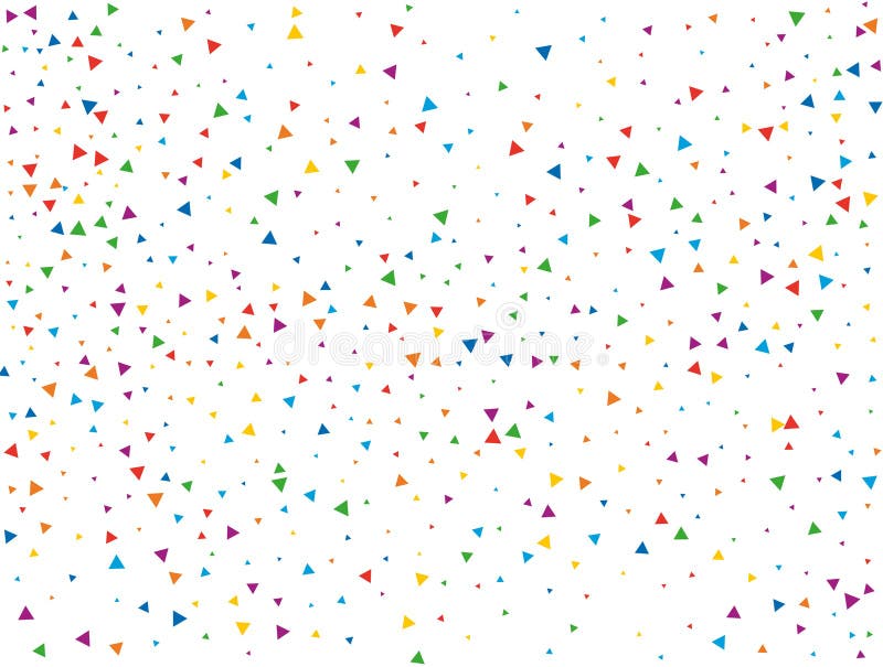 Holiday Triangular Confetti. Light Rainbow Glitter Confetti Background ...