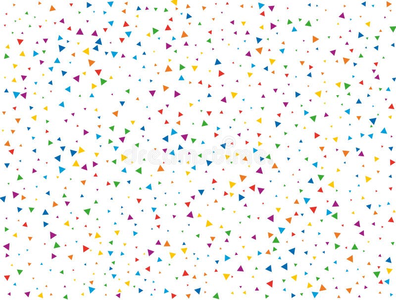 Holiday Triangular Confetti. Light Rainbow Glitter Confetti Background ...