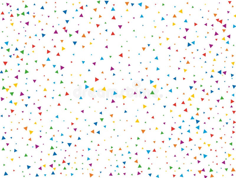 Holiday Triangular Confetti. Light Rainbow Glitter Confetti Background ...
