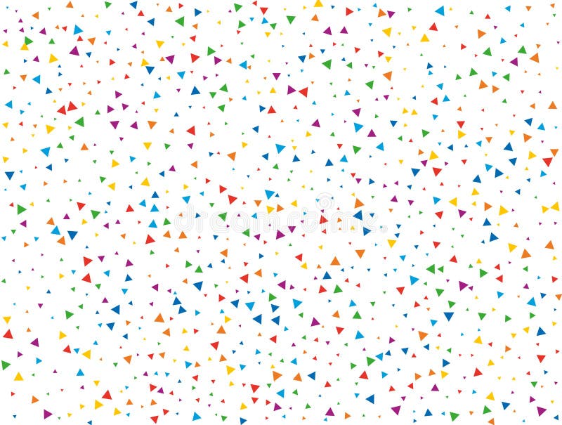 Holiday Triangular Confetti. Light Rainbow Glitter Confetti Background ...
