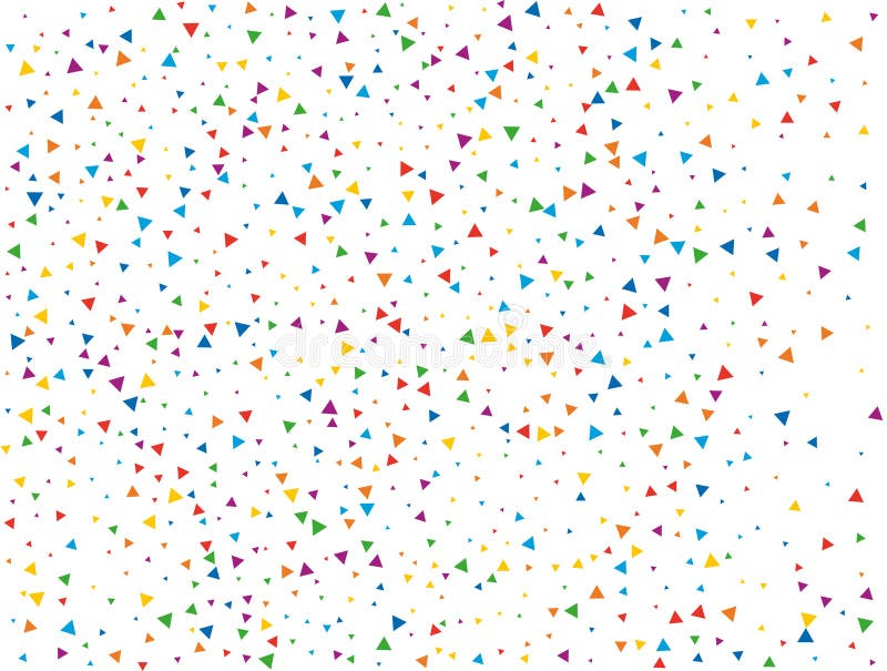 Holiday Triangular Confetti. Light Rainbow Glitter Confetti Background ...