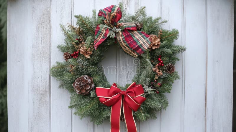 Holiday Wreath Making with Fresh Pine Branches and Festive Ribbons ...