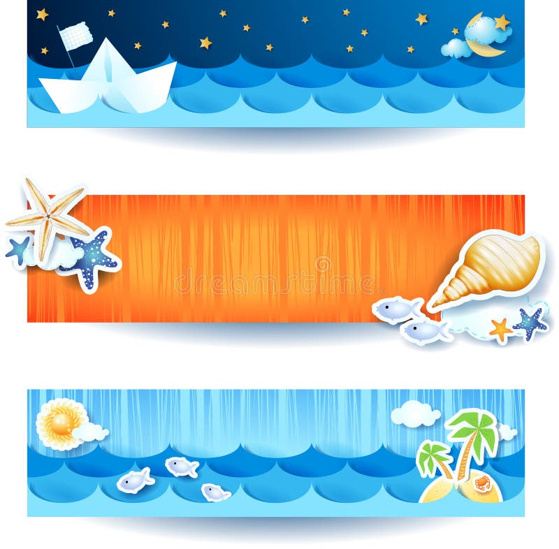Beach banners stock illustration. Illustration of illustration - 20654103