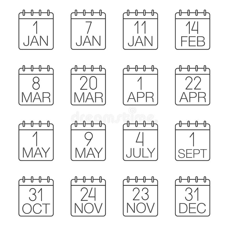 New Year 2017 Calendar Linear Icon Stock Vector - Illustration of ... New Year 2017 Calendar Linear Icon Stock Vector - Illustration of ...
