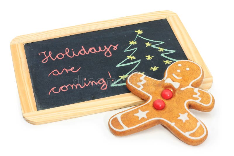 Holidays are coming stock image. Image of blackboard - 16801681