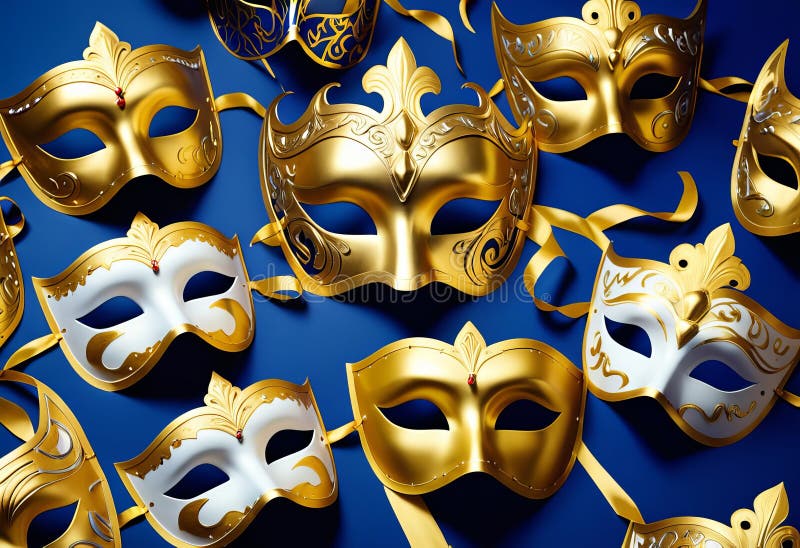 Holidays Image of Masquarade Gold Masks Stock Illustration ...