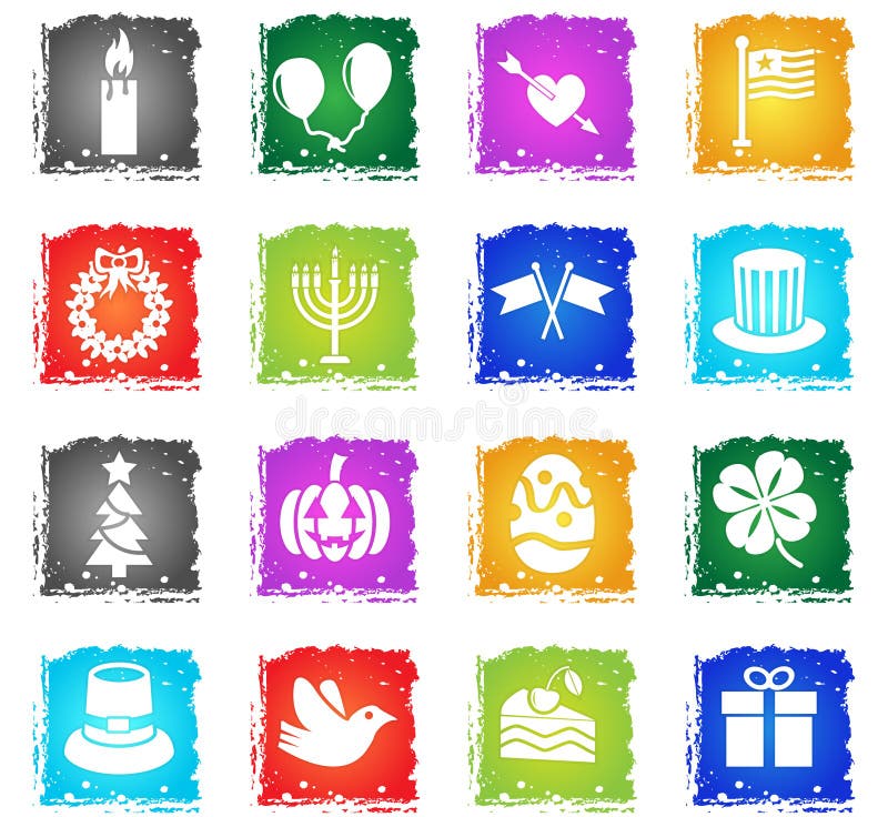 Holidays simply icons stock vector. Illustration of hanukkah - 88107804