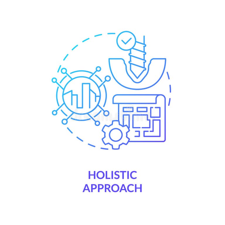 Holistic Approach Blue Gradient Concept Icon Stock Vector ...