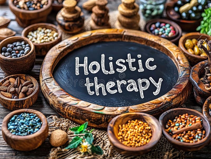 Holistic Therapy Text Written on a Blackboard . Stock Image - Image of ...