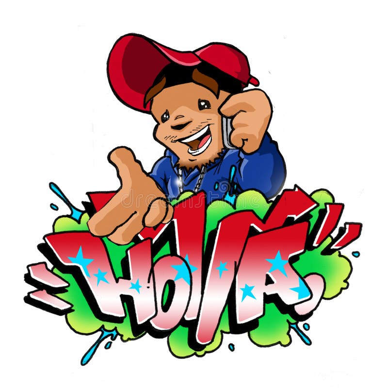 Holla Back Cell Phone Graffiti Stock Illustration - Illustration of ...