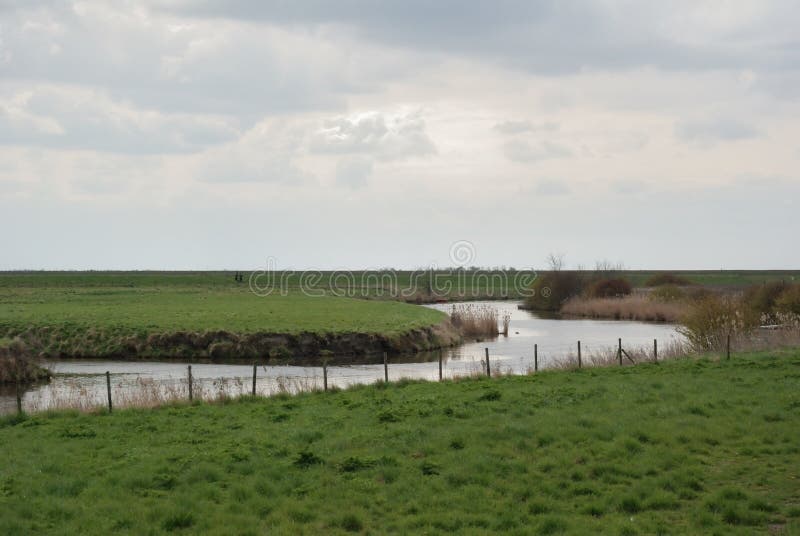 Holland River Near the Tulip Fields. Stock Image - Image of blue ...
