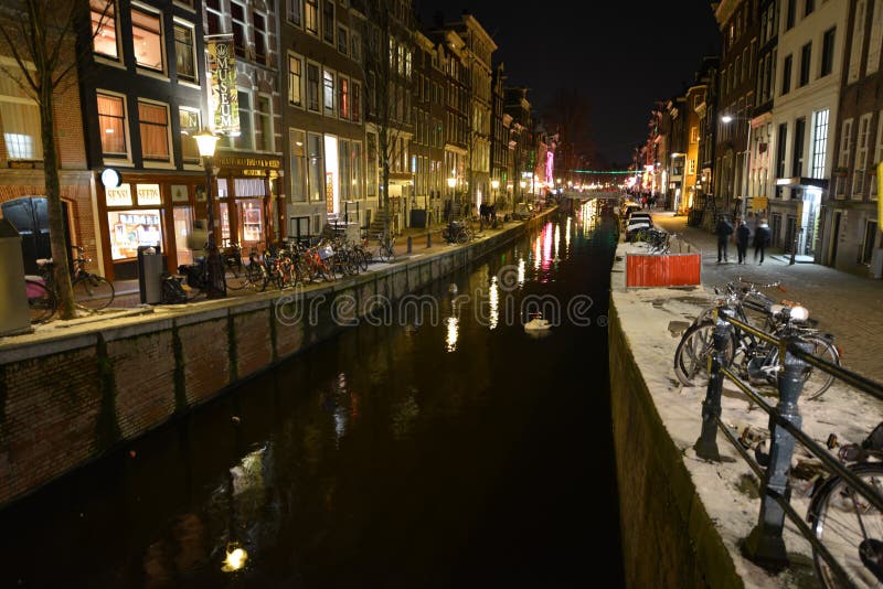 Holland Winter Snow in Amsterdam City View Editorial Stock Image ...