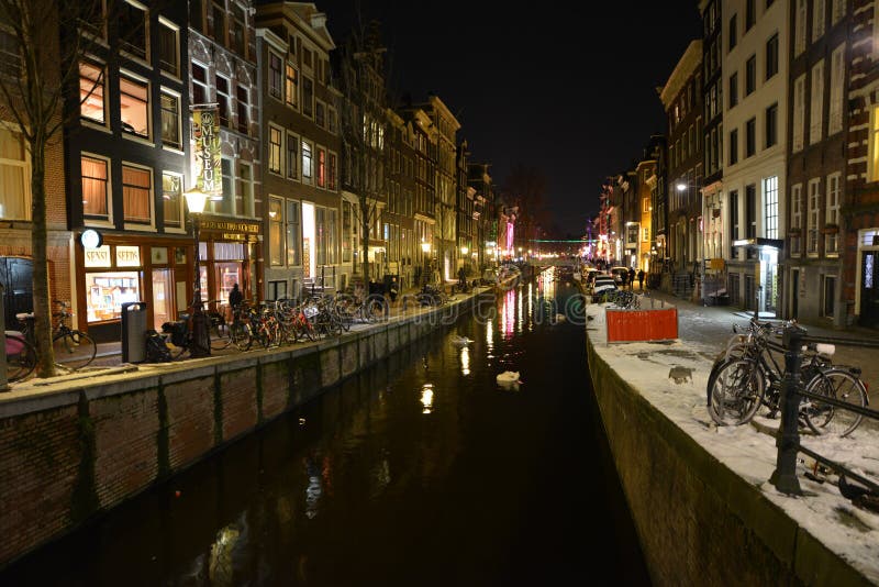 Holland Winter Snow in Amsterdam City View Editorial Photo - Image of ...