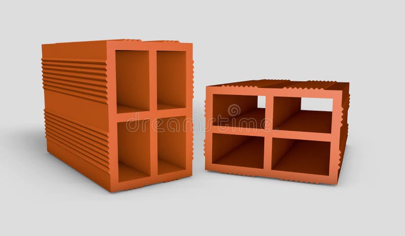 Hollow Brick for Building Construction 3D Stock Illustration ...