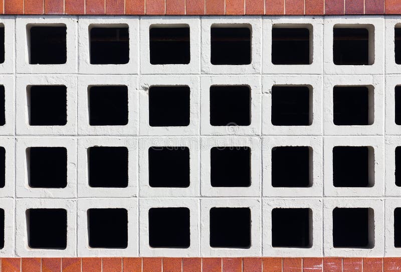 Hollow concrete block wall stock image. Image of industry - 72306641