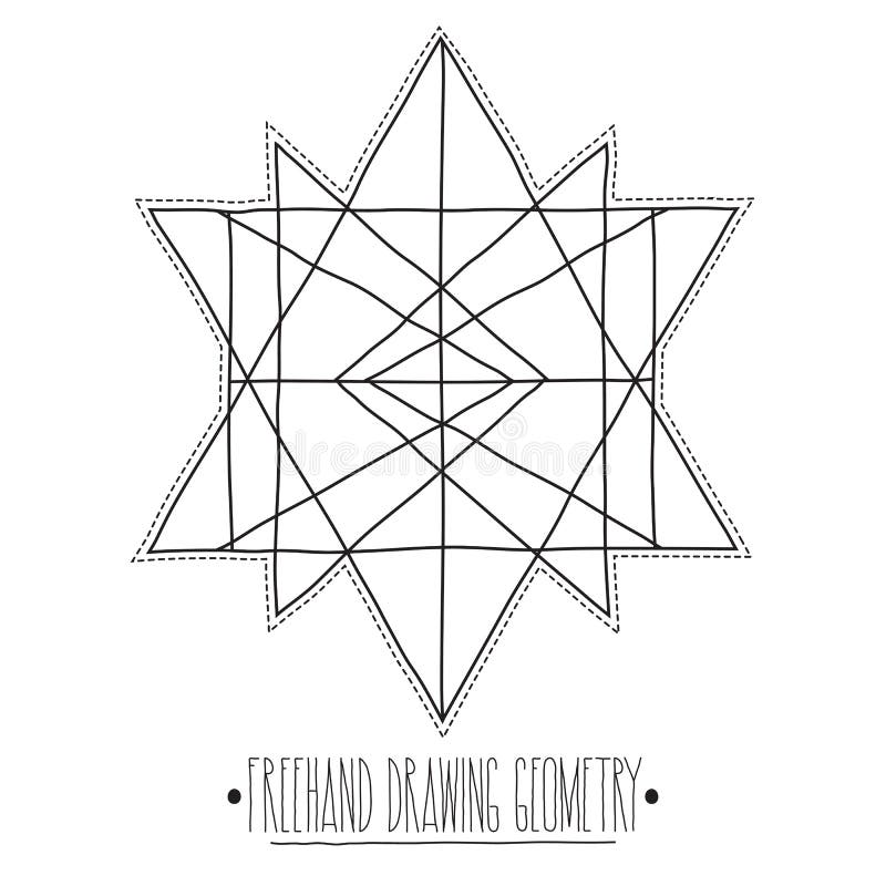 Hollow Geometric Figures and Elements with Lines, Triangles, Pol Stock ...