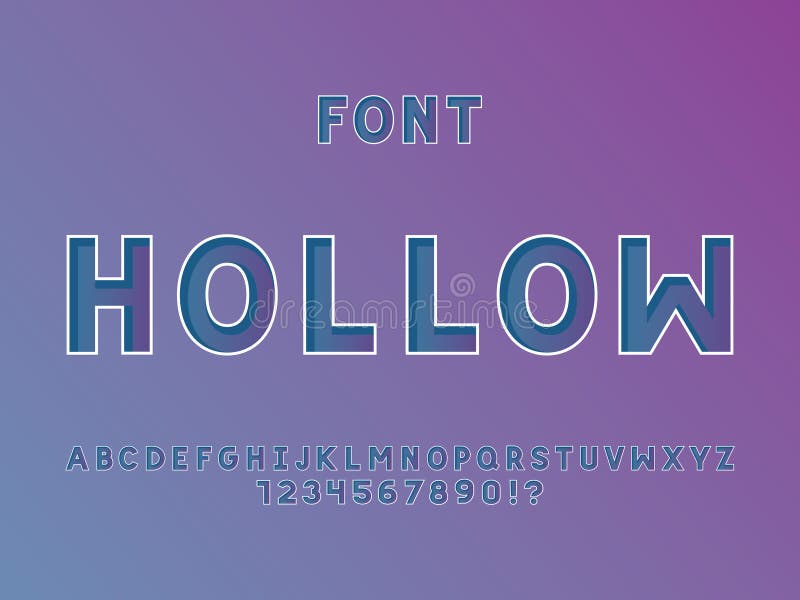Hollow Font. Vector Alphabet Stock Vector - Illustration of text ...