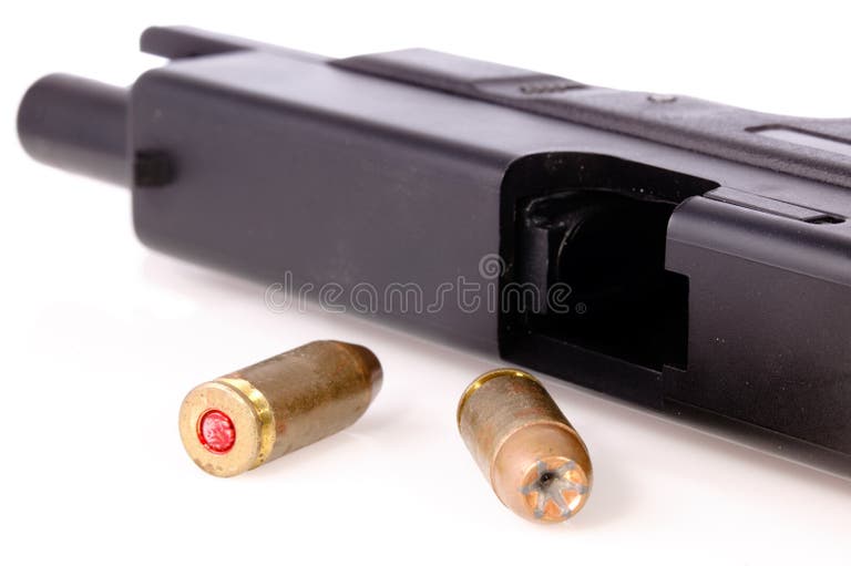 Hollow Point Bullet with Gun Stock Photo - Image of pistol, bullet ...