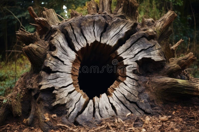 Hollow Tree Stump in Forest Stock Photo - Image of aged, organic: 325113966