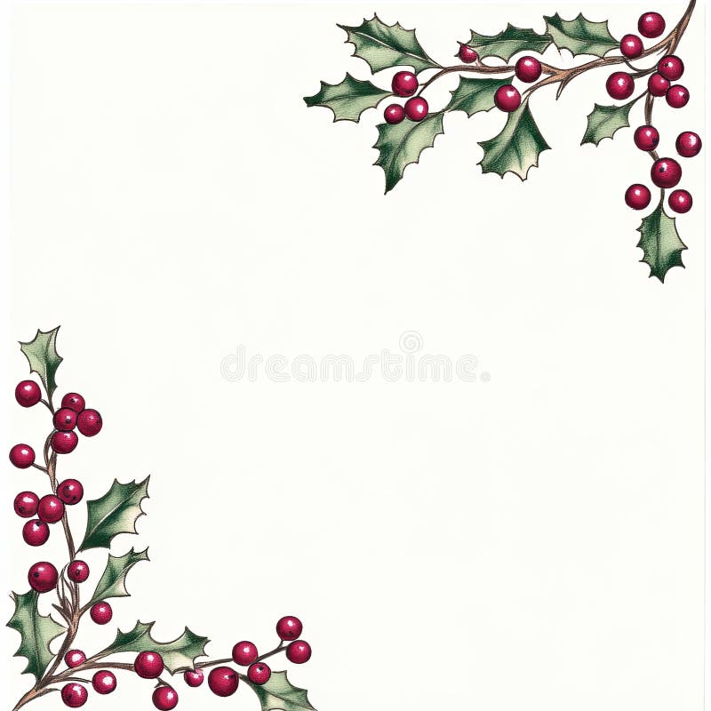 Holly Berry Corner Frame stock illustration. Illustration of card ...