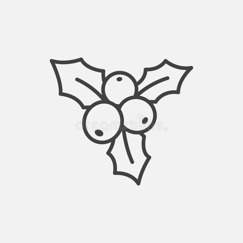 Holly berry icon. stock vector. Illustration of sprig - 263294565