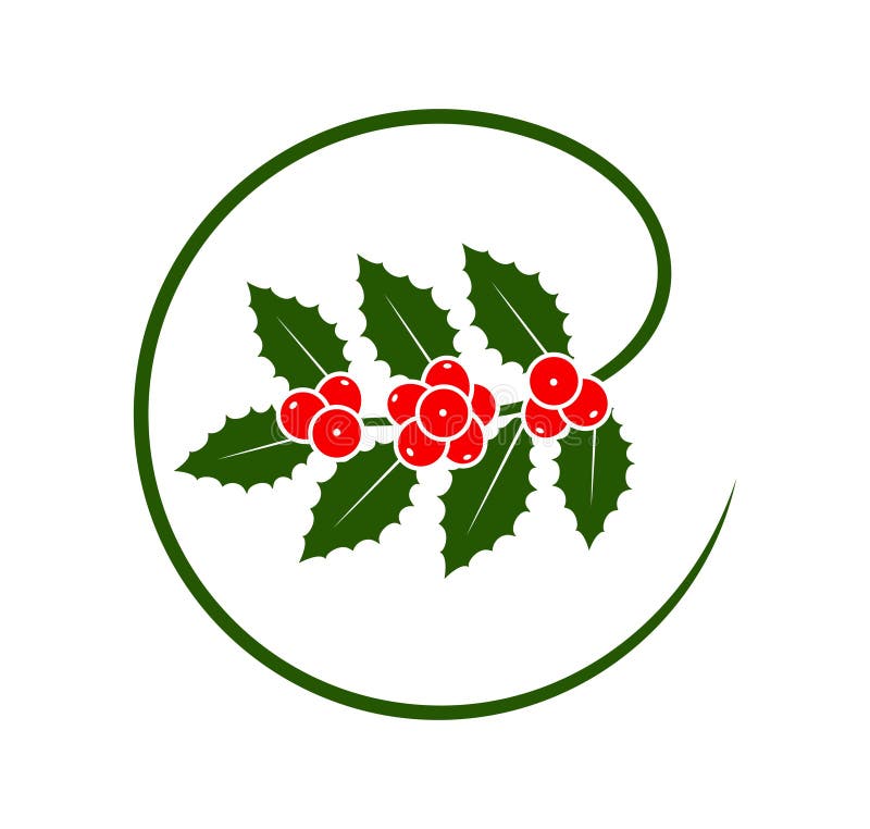 Holly Berry Logo. Isolated Holly Berry on White Background Stock Vector ...