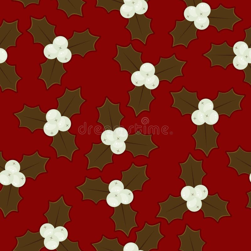 Holly Berry Seamless Pattern Stock Vector - Illustration of season ...