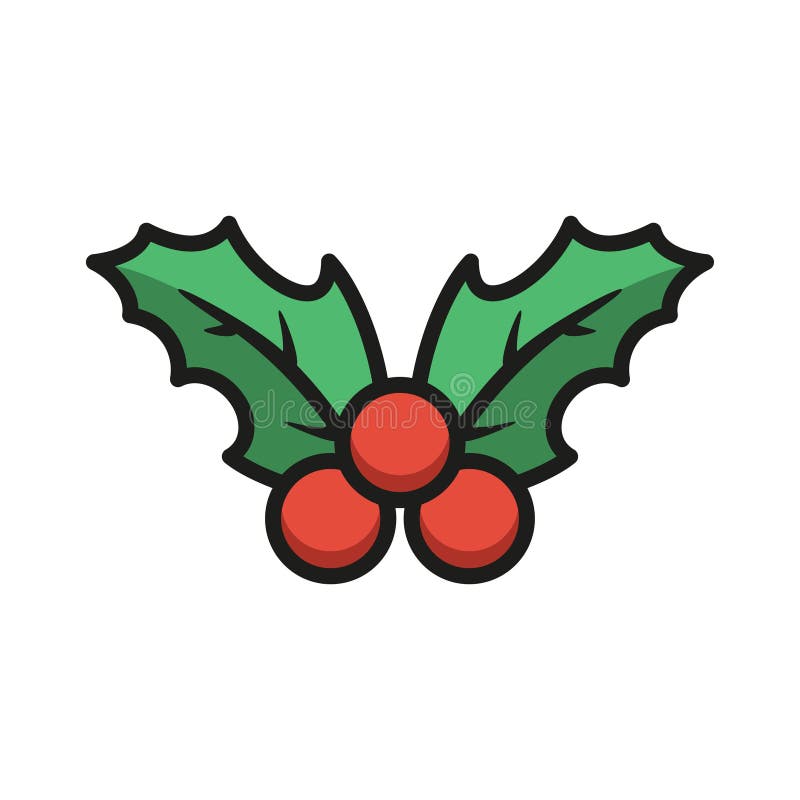Holly Christmas Icon Vector Basic Design Simple and Modern Stock ...