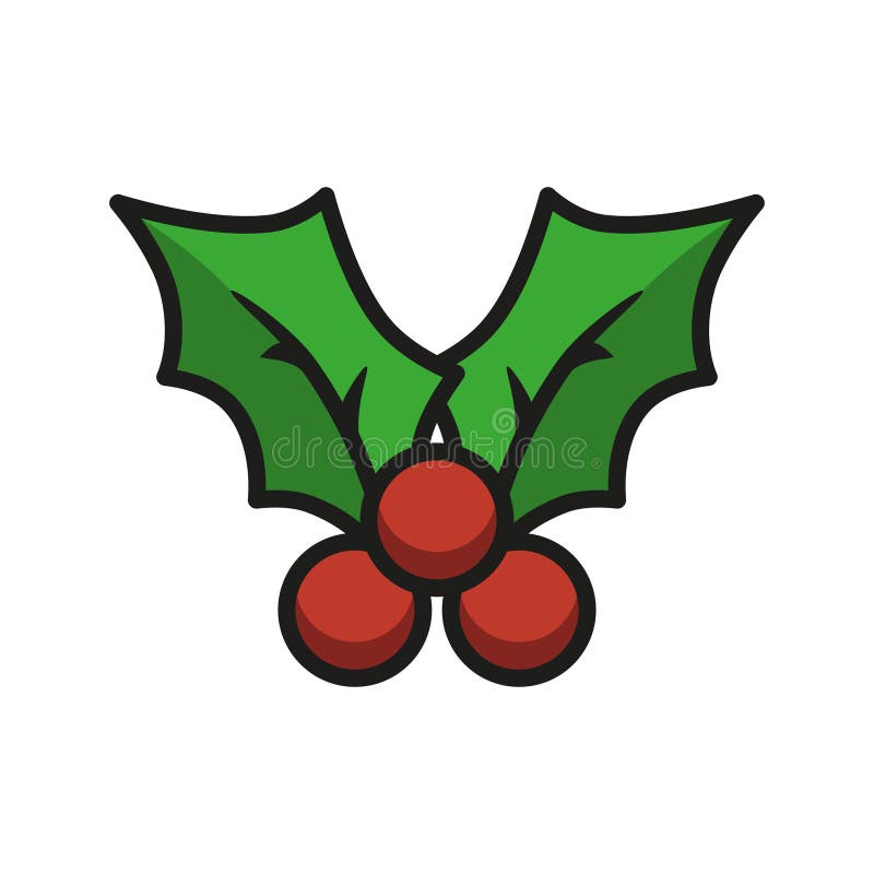 Holly Christmas Icon Vector Basic Design Simple and Modern Stock Vector ...