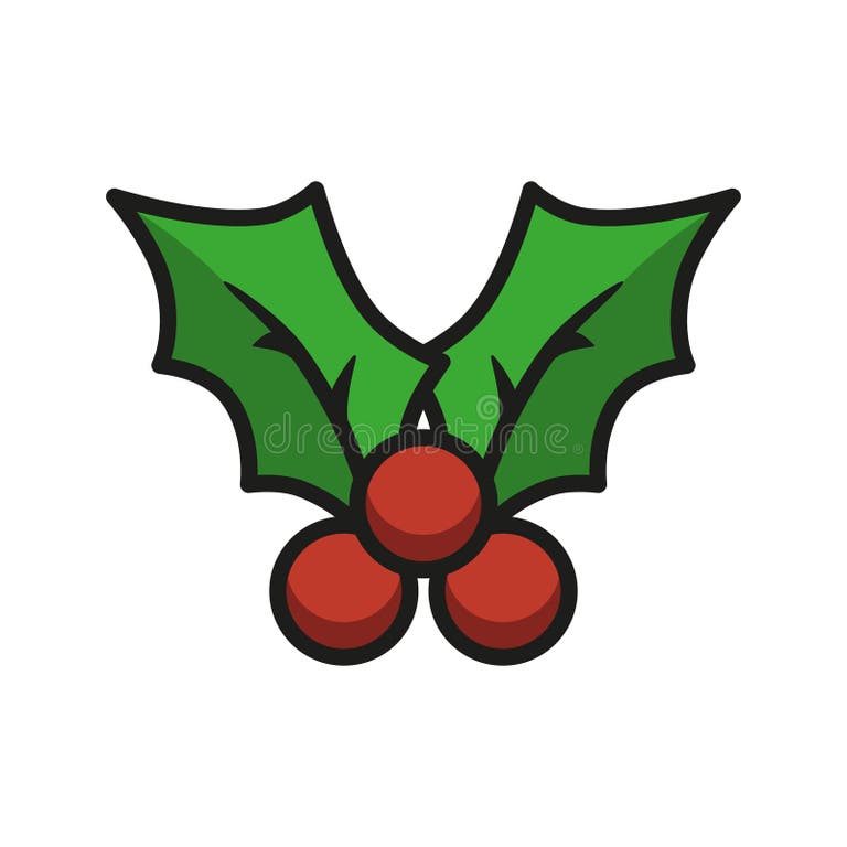 Holly Christmas Icon Vector Basic Design Simple and Modern Stock Vector ...